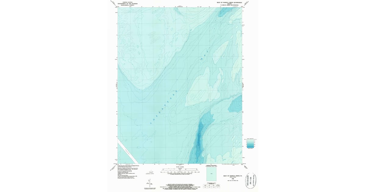 1986 Map of West of Nandua Creek, Accomack County, VA — High-Res | Pastmaps