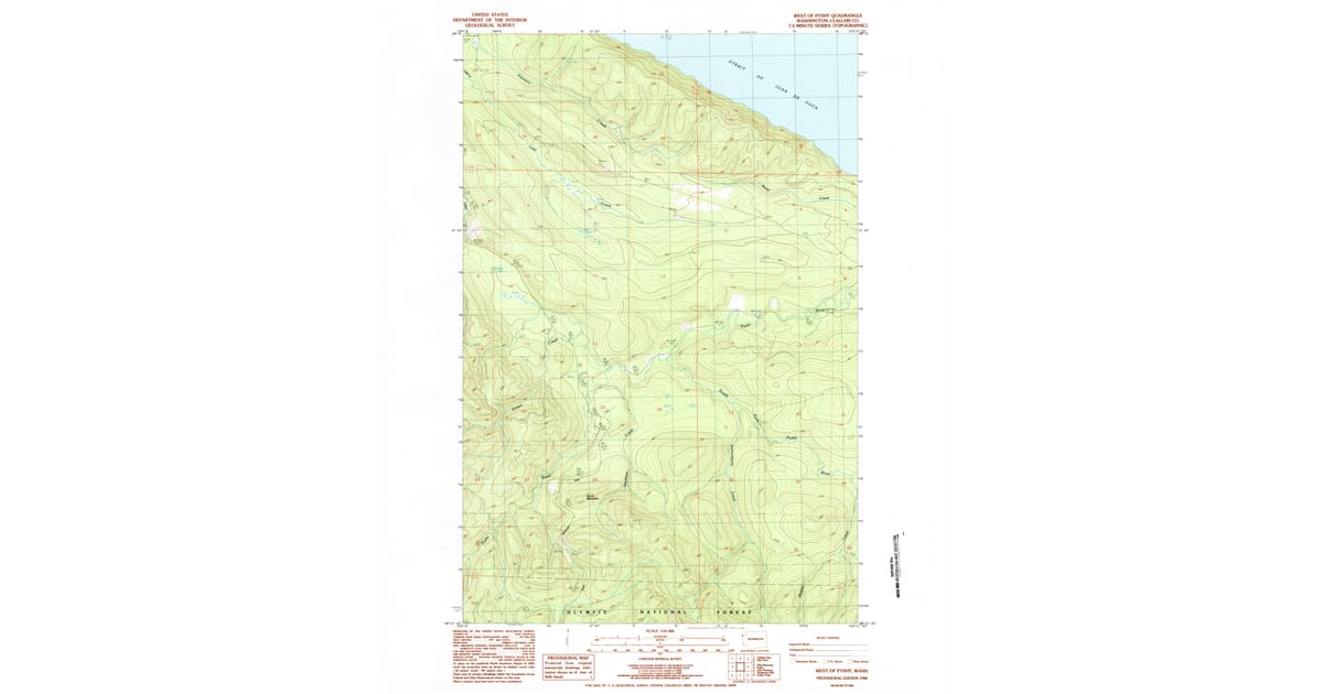 1984 Map of West of Pysht, Clallam County, WA — High-Res | Pastmaps
