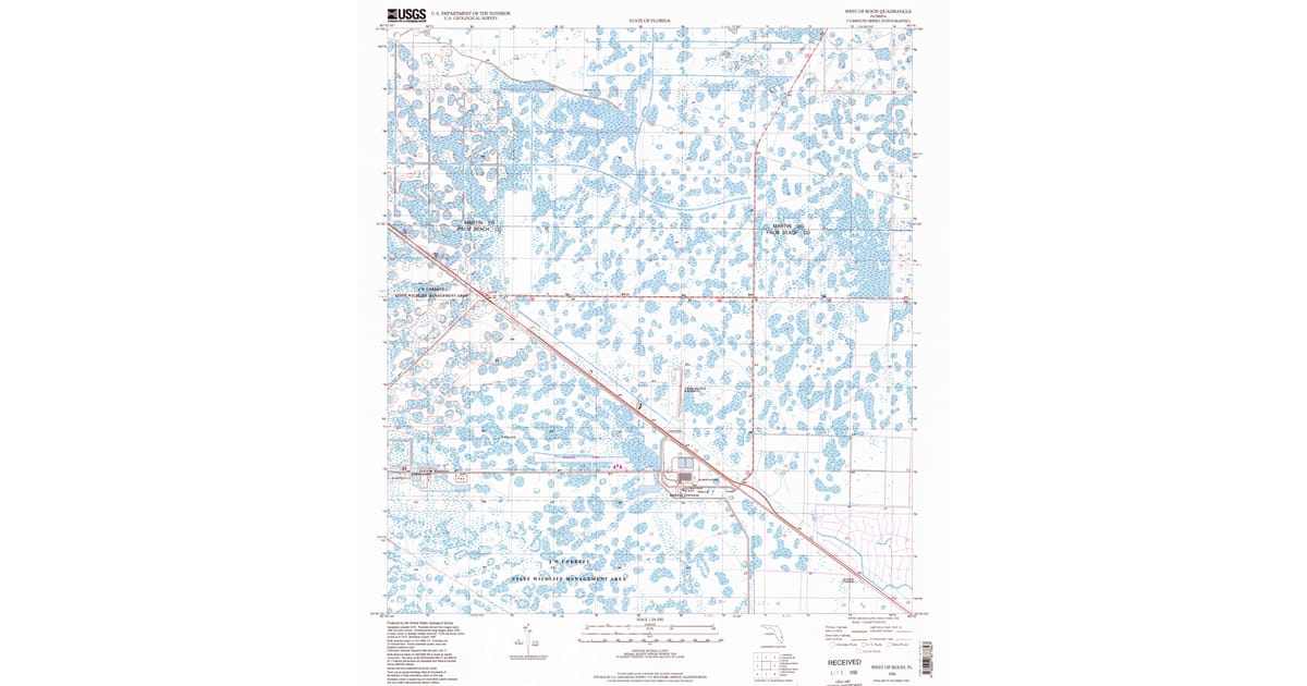 1994 Map of West Of Rood, Palm Beach County, FL — High-Res | Pastmaps