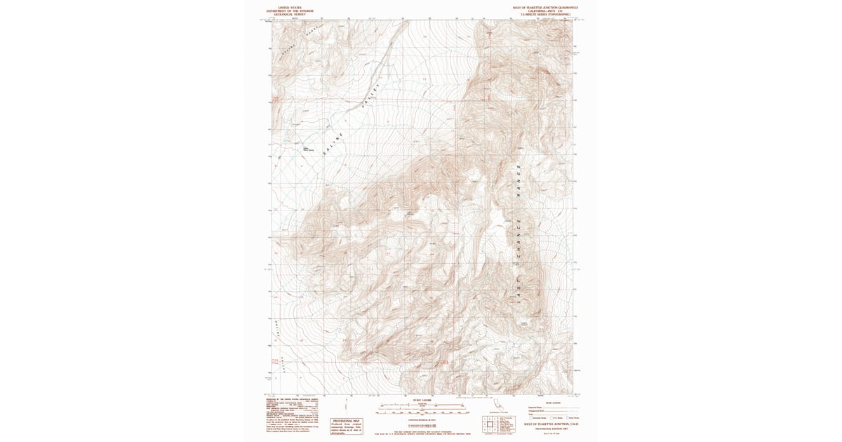 1987 Map of West of Teakettle Junction, Inyo County, CA — High-Res ...