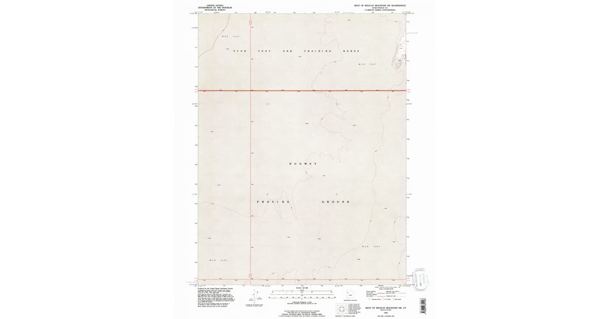 1993 Map of West of Wildcat Mountain SW, Tooele County, UT — High-Res ...