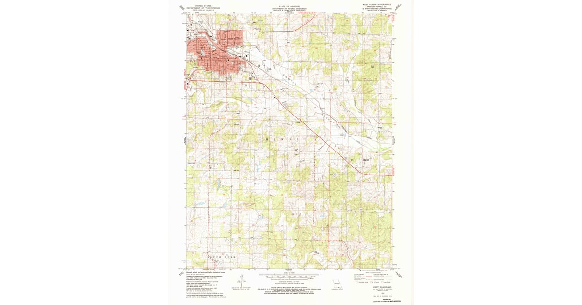 1983 Map of West Plains, MO — High-Res | Pastmaps