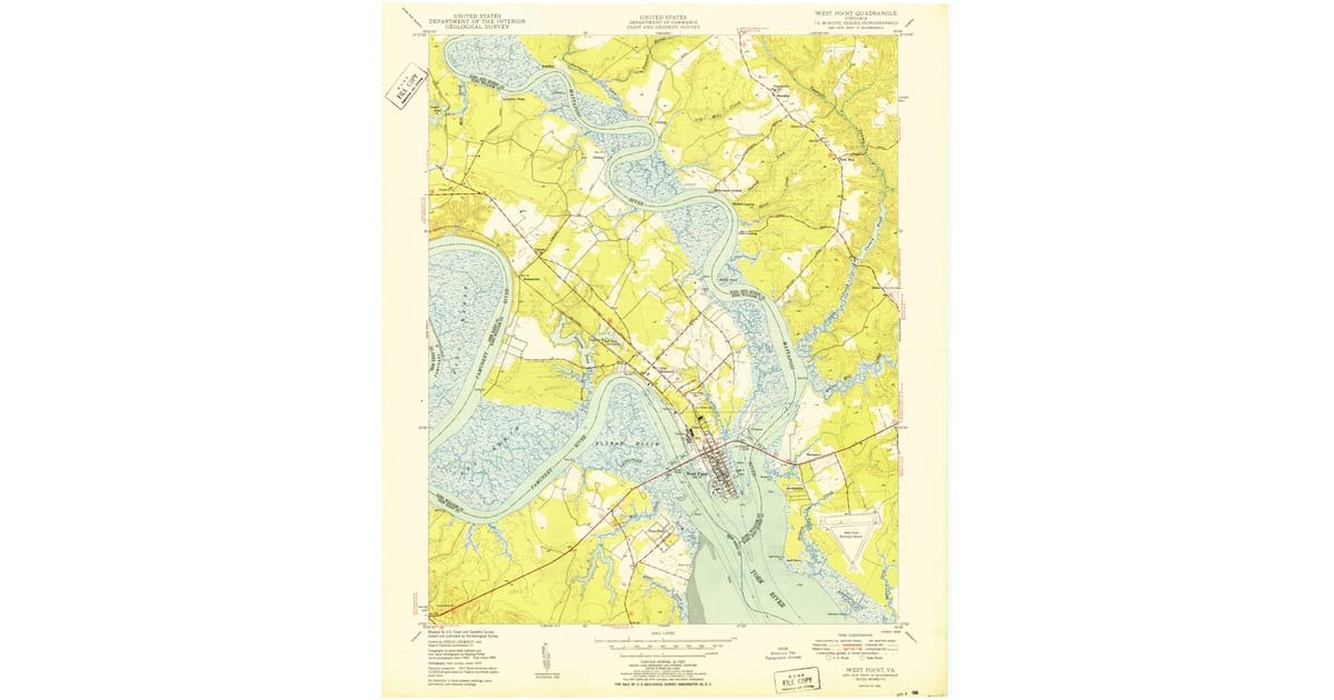 1950 Map of West Point, VA — High-Res | Pastmaps