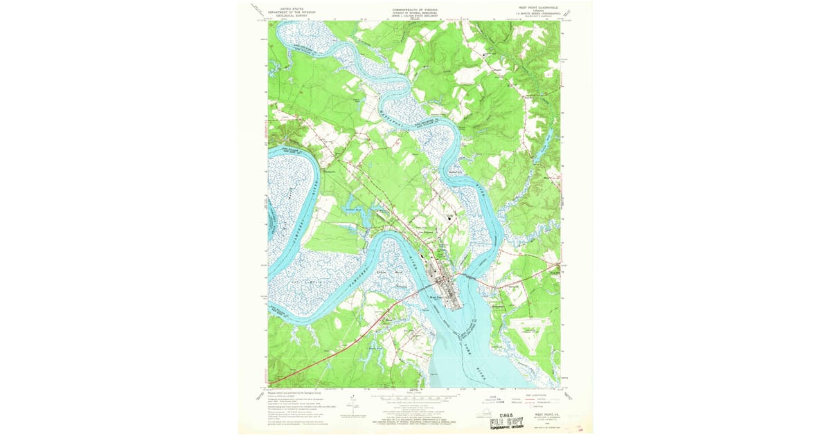 1965 Map of West Point, VA — High-Res | Pastmaps