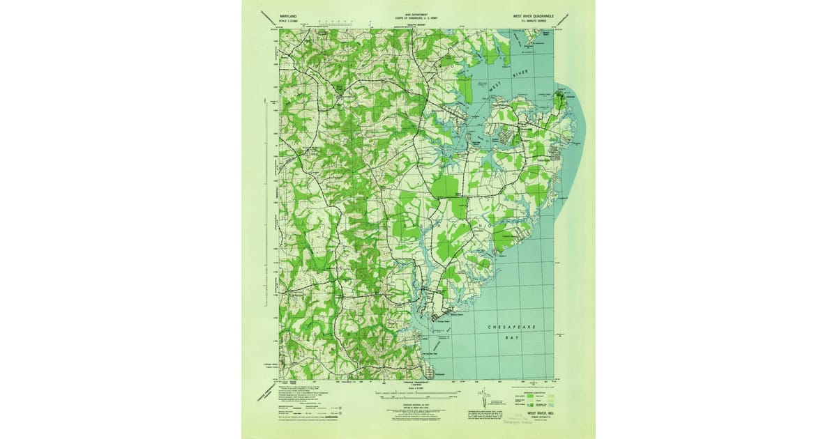 1940s Maps of Franklin Manor-on-the-Bay, MD | Pastmaps