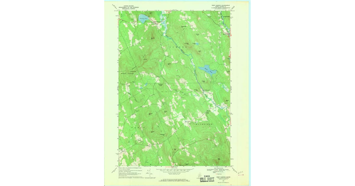 1967 Map of West Sumner, Oxford County, ME — High-Res | Pastmaps