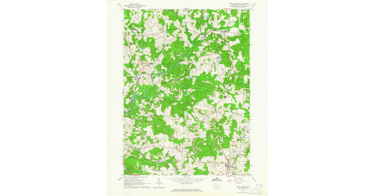 1963 Map of West Sunbury, PA — High-Res | Pastmaps