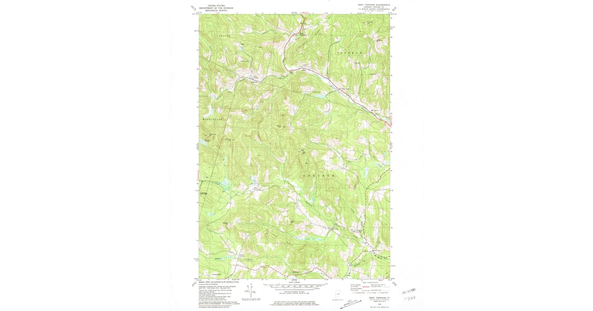 1981 Map of West Topsham, Orange County, VT — High-Res | Pastmaps