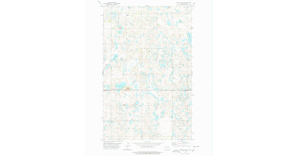 1978 Map of Westby Lake, Burke County, ND — High-Res | Pastmaps