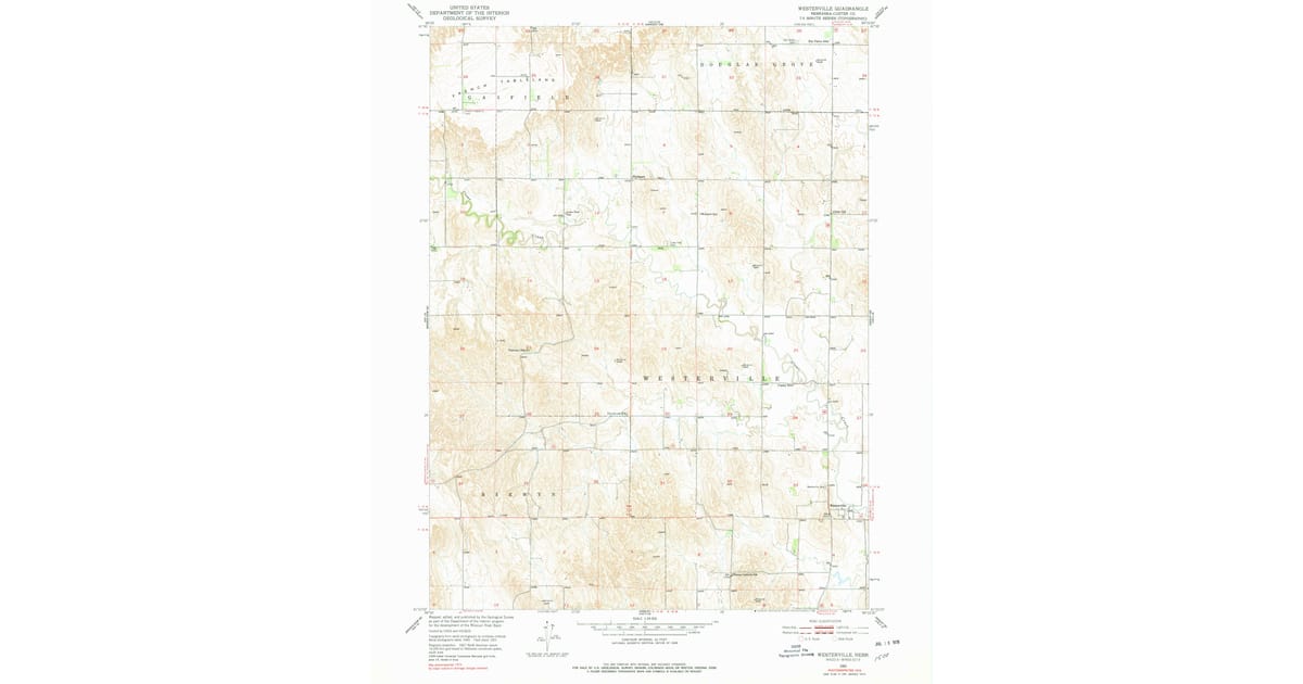 1974 Map of Westerville, NE — High-Res | Pastmaps