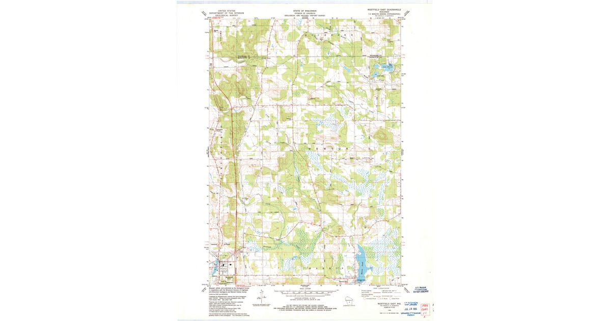 1984 Map of Westfield East, Marquette County, WI — High-Res | Pastmaps