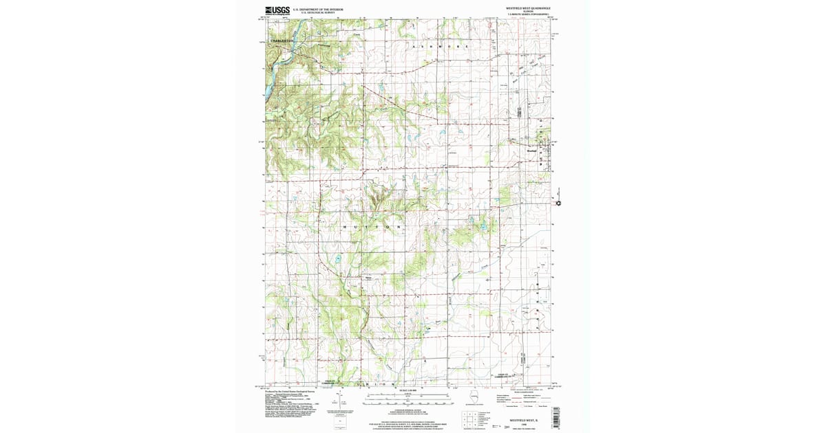 1998 Map of Westfield West, Coles County, IL — High-Res | Pastmaps