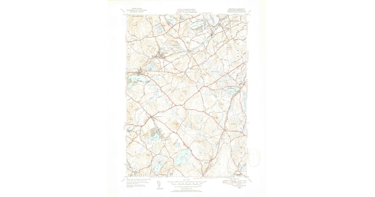 1950 Map of Westford, Middlesex County, MA — High-Res | Pastmaps