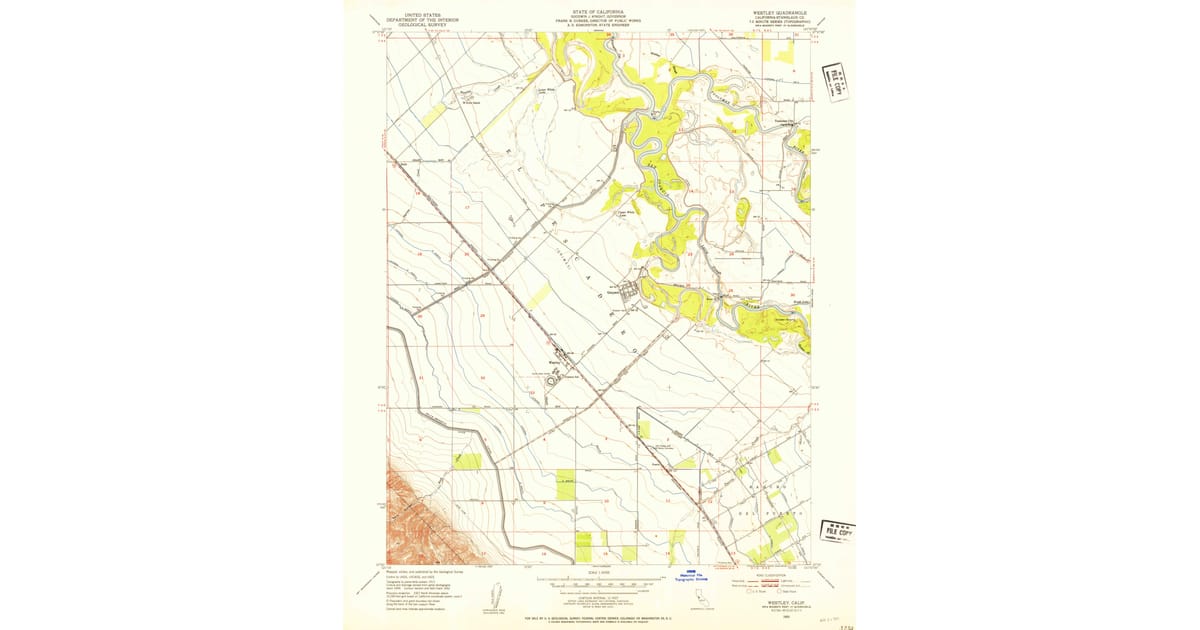 1952 Map of Westley, CA — High-Res | Pastmaps