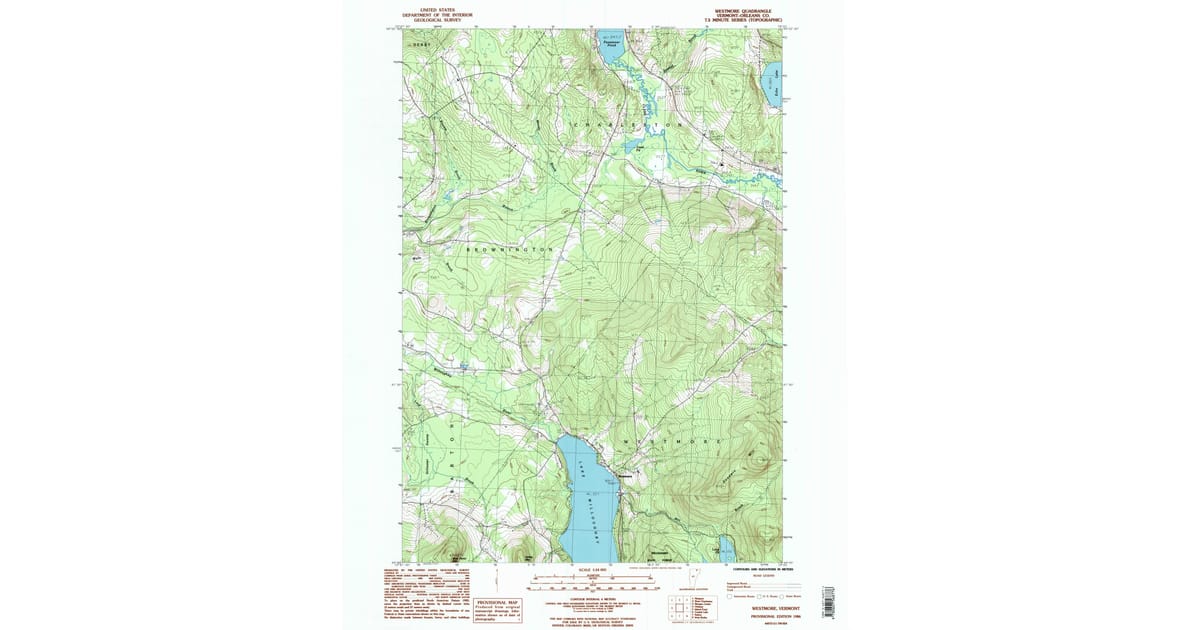 1986 Map of Westmore, Orleans County, VT — High-Res | Pastmaps
