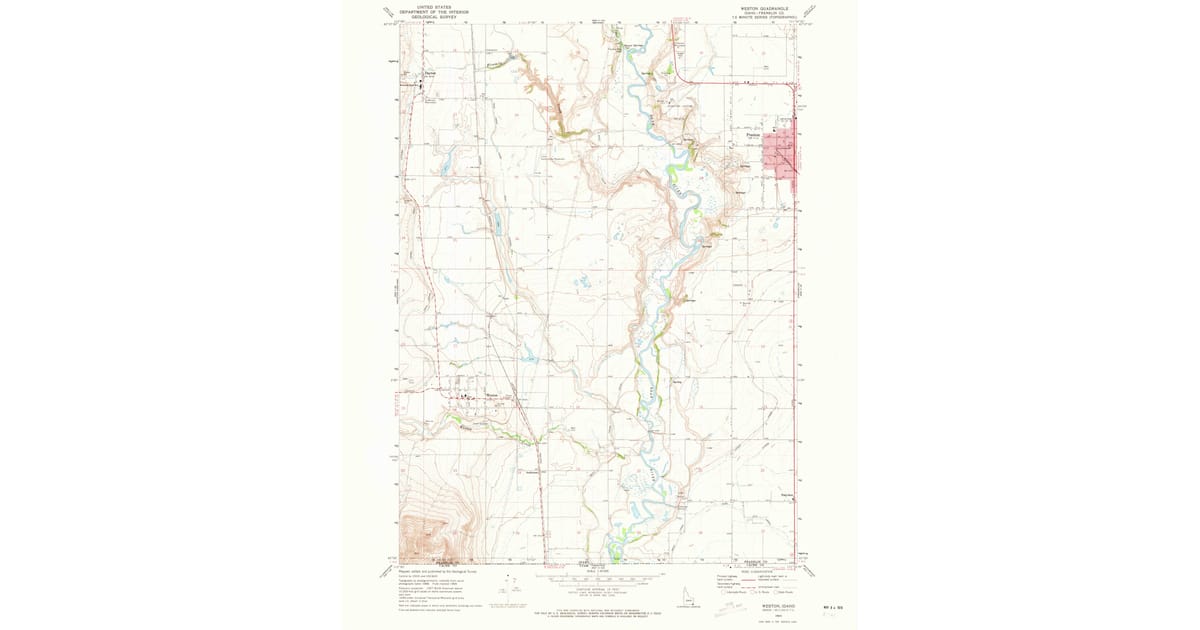 1969 Map of Weston, ID — High-Res | Pastmaps