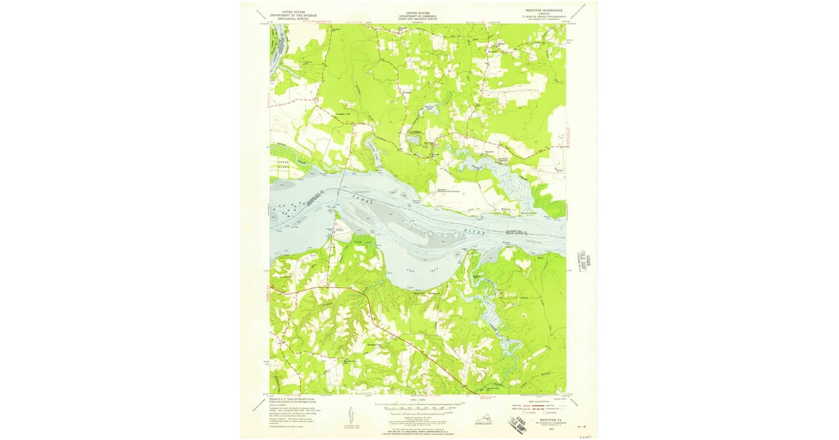 1953 Map of Westover, Charles City County, VA — High-Res | Pastmaps