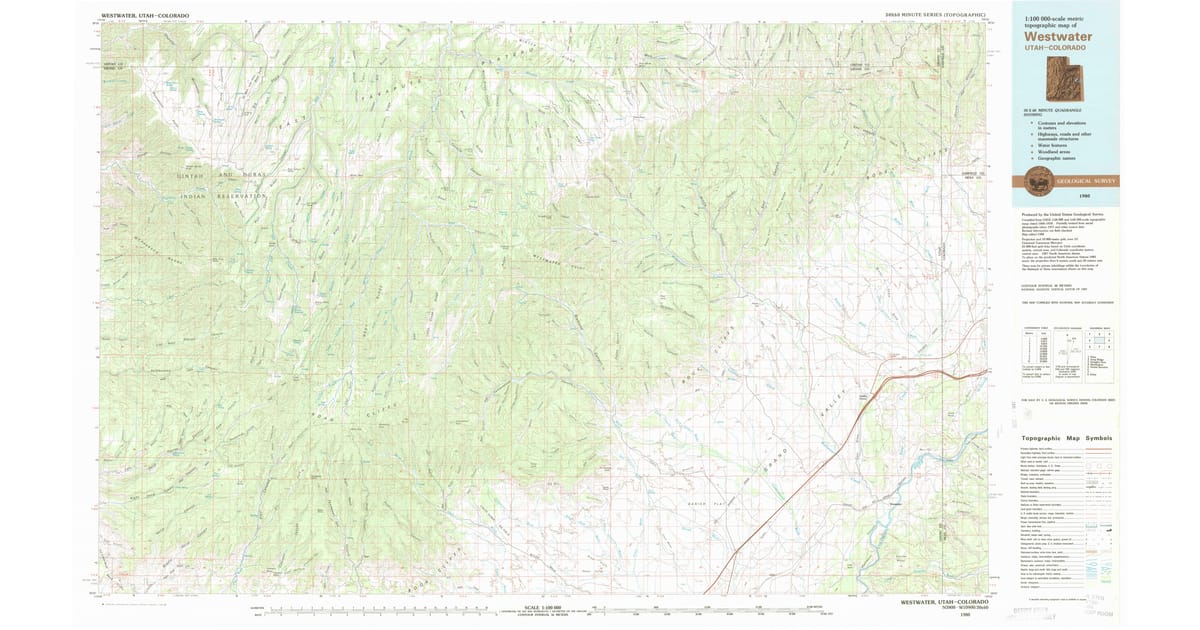 1980 Map of Westwater, Grand County, UT — High-Res | Pastmaps