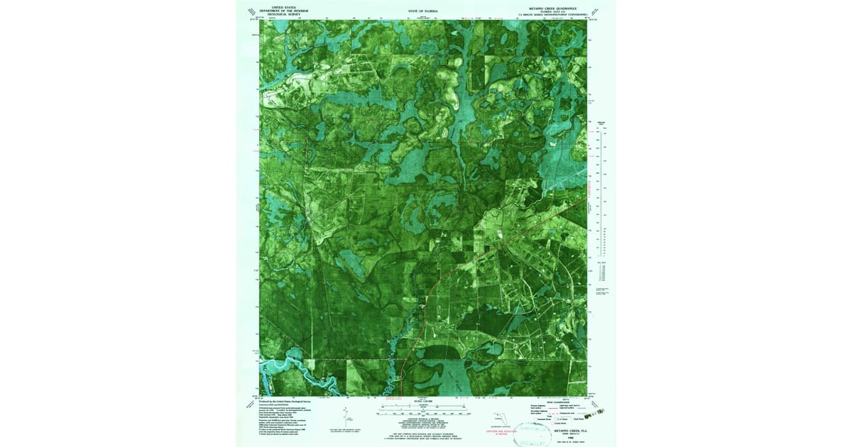 1982 Map of Wetappo Creek, Gulf County, FL — High-Res | Pastmaps