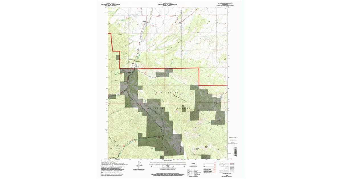 1994 Map of Wetmore, Custer County, CO — High-Res | Pastmaps