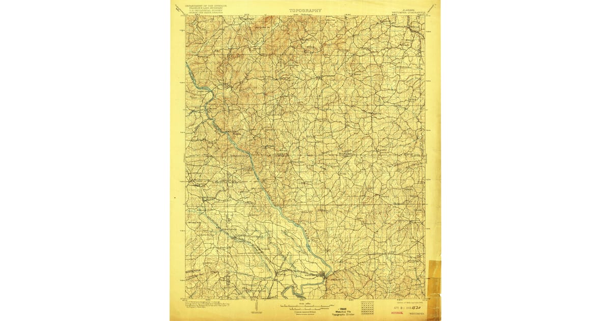 1903 Map of Wetumpka, AL — High-Res, 1918 Print | Pastmaps