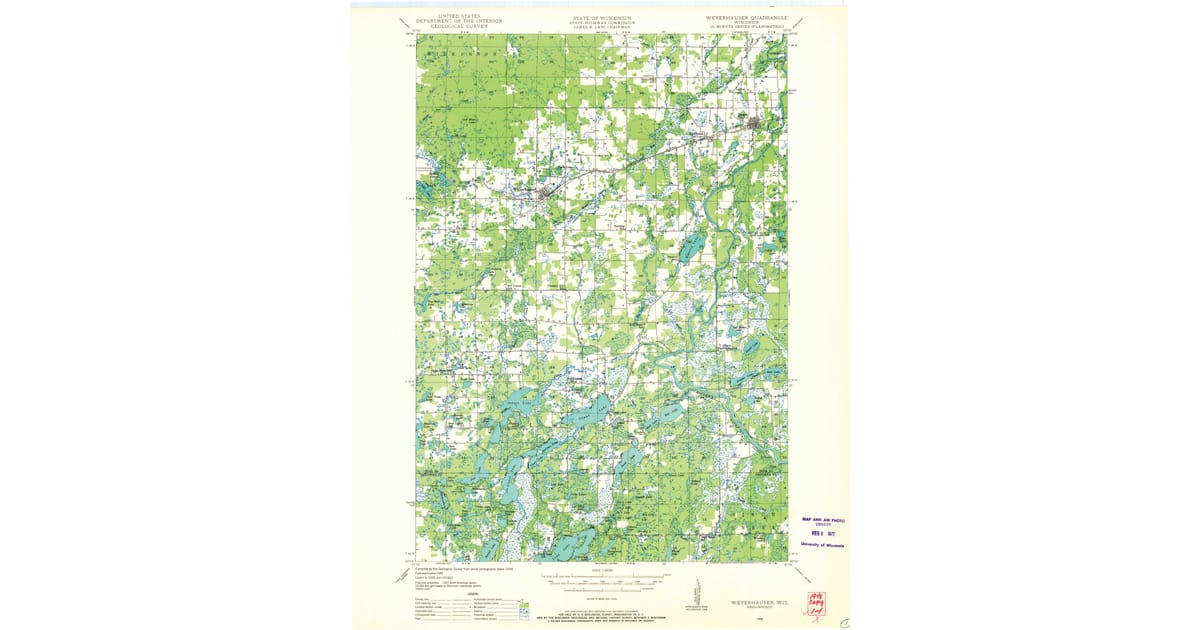 Old Historical Maps of Weyerhaeuser, WI | Pastmaps