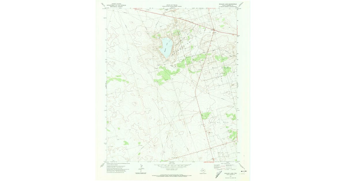 1971 Map of Whalen Lake, Andrews County, TX — High-Res | Pastmaps