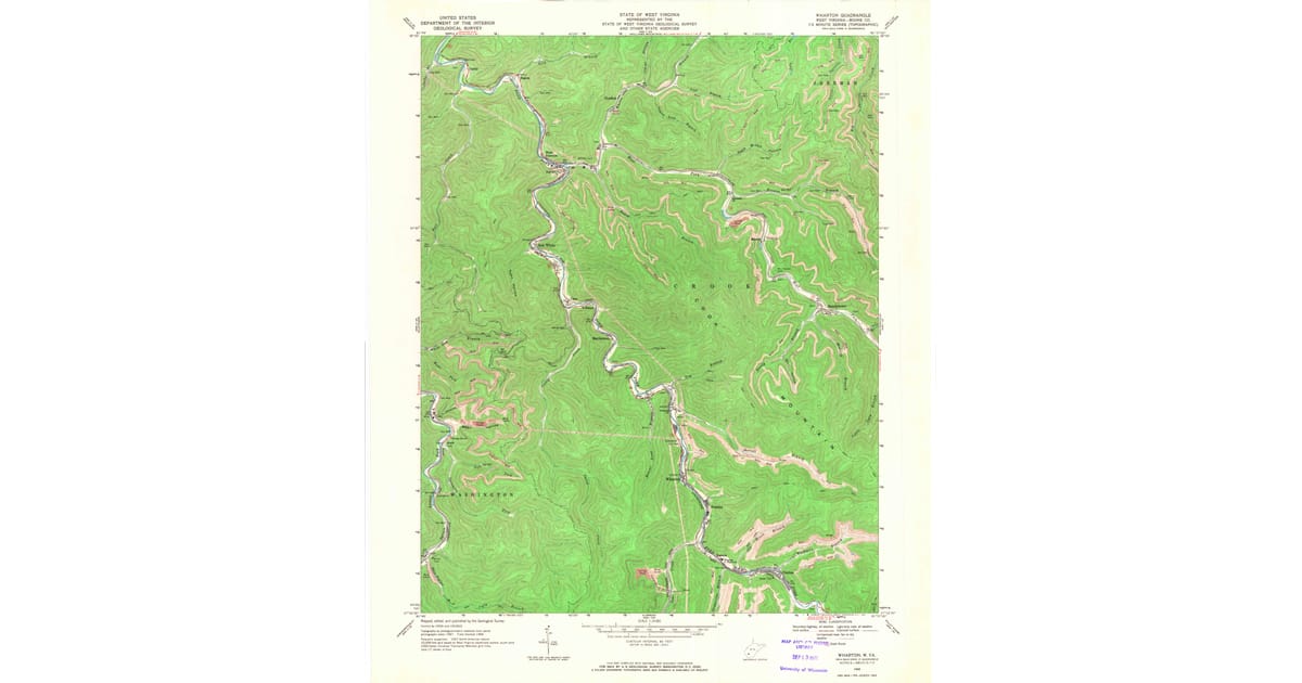 1968 Map of Wharton, Boone County, WV — High-Res | Pastmaps