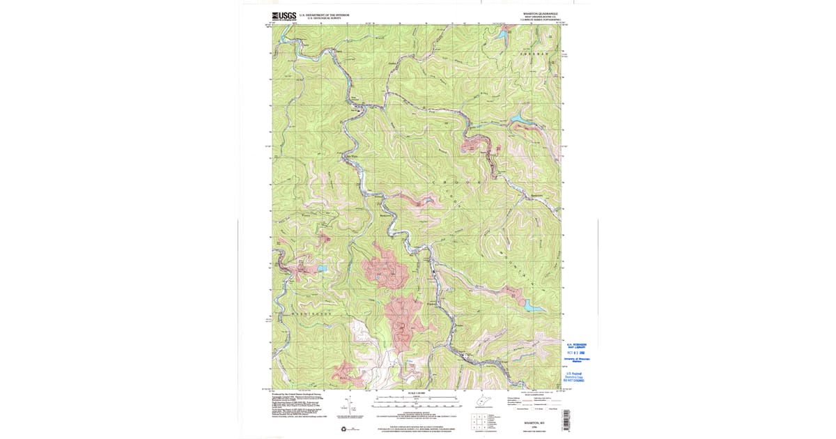 1996 Map of Wharton, Boone County, WV — High-Res | Pastmaps