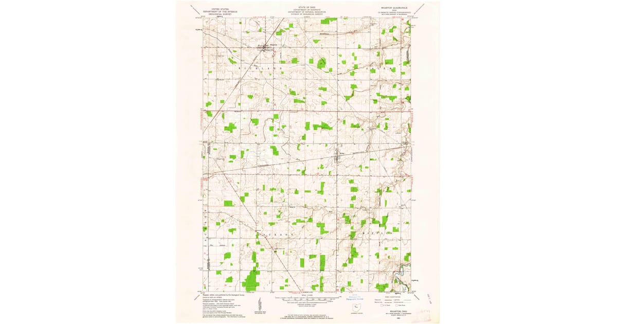 1961 Map of Wharton, OH — High-Res | Pastmaps