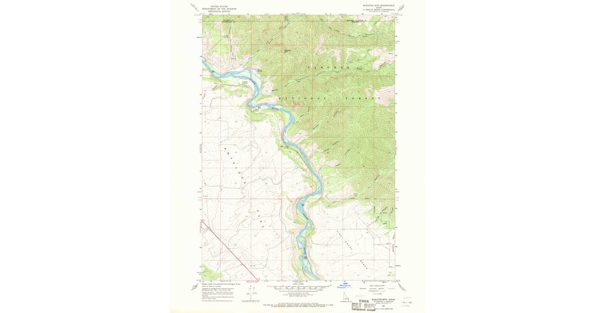 1966 Map of Wheaton Mountain, Bonneville County, ID — High-Res | Pastmaps