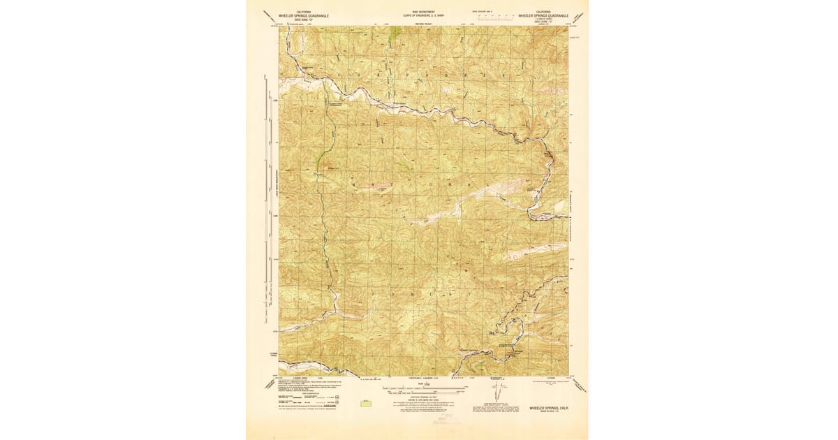 1944 Map of Wheeler Springs, Ventura County, CA — High-Res | Pastmaps