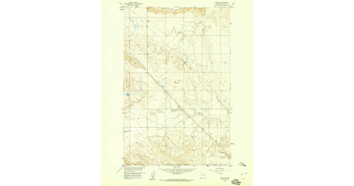1958 Map of Wheeler, Valley County, MT — High-Res | Pastmaps