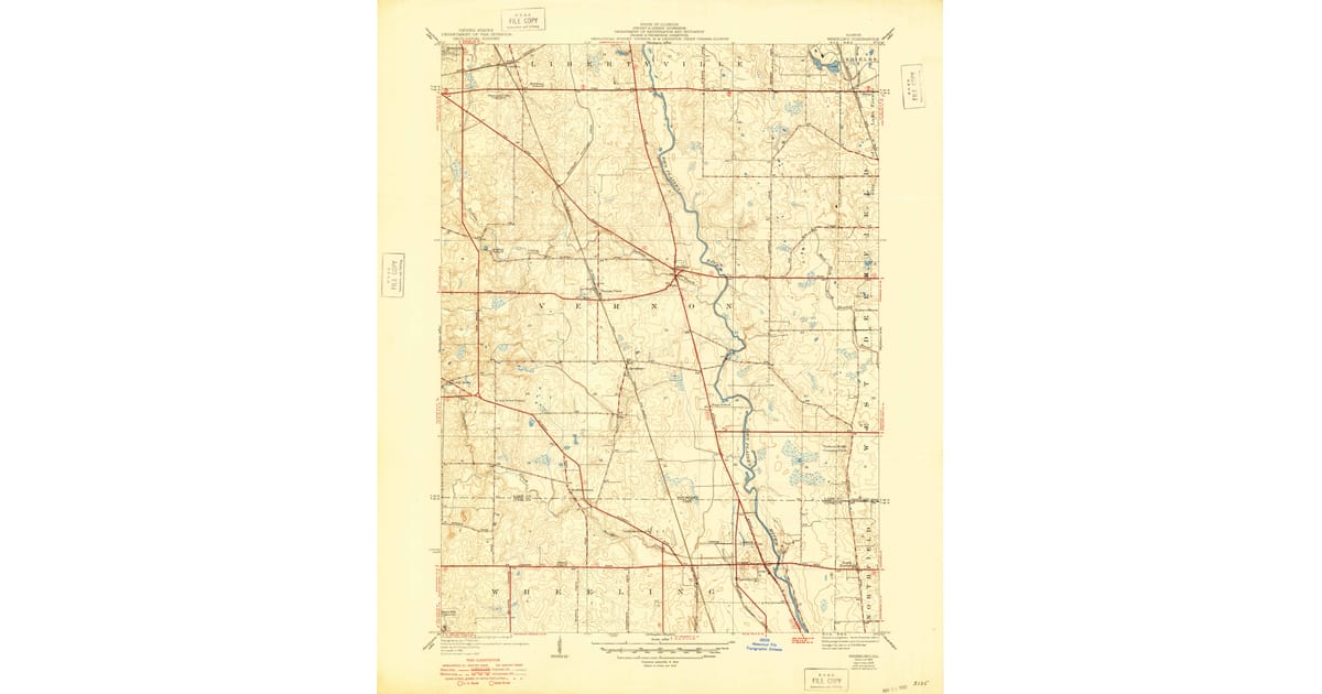 1928 Map of Wheeling, IL — High-Res, 1948 Print | Pastmaps