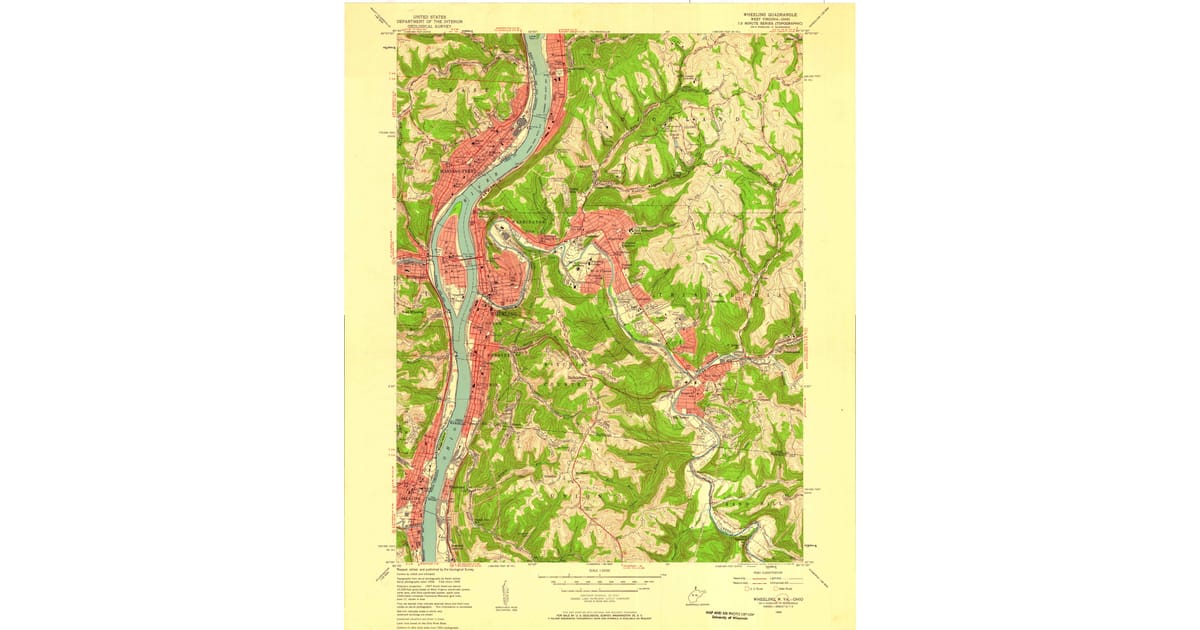 1956 Map of Wheeling, WV — High-Res | Pastmaps