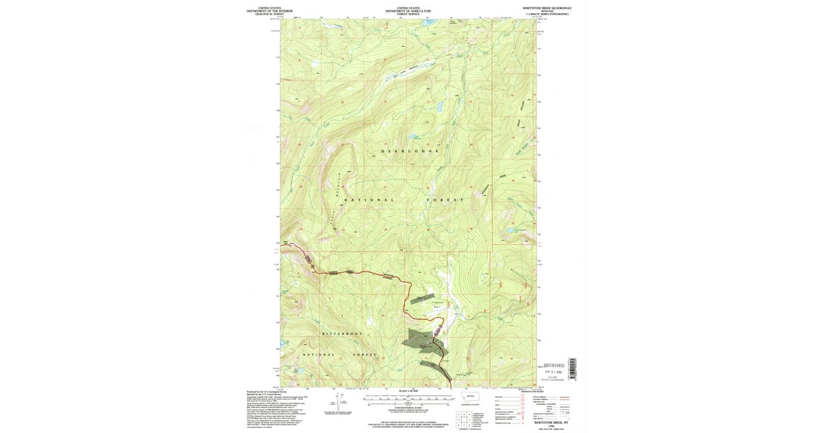 1996 Map of Whetstone Ridge, Granite County, MT — High-Res | Pastmaps