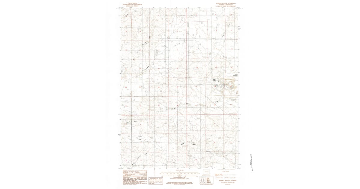 1984 Map of Whipple Hollow, Converse County, WY — High-Res | Pastmaps