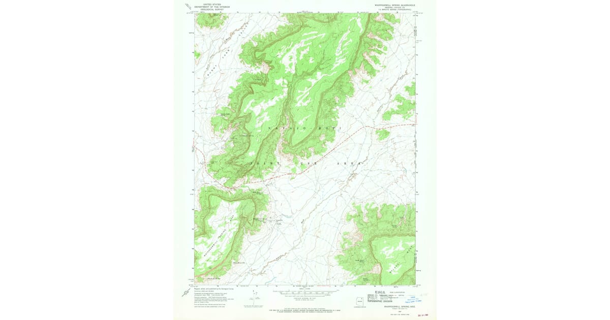 1967 Map of Whippoorwill Spring, Navajo County, AZ — High-Res | Pastmaps