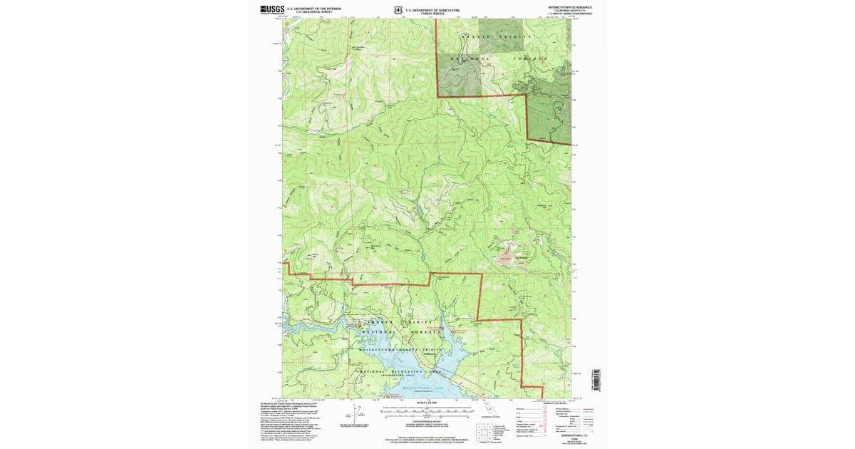 1998 Map of Whiskeytown, Shasta County, CA — High-Res | Pastmaps
