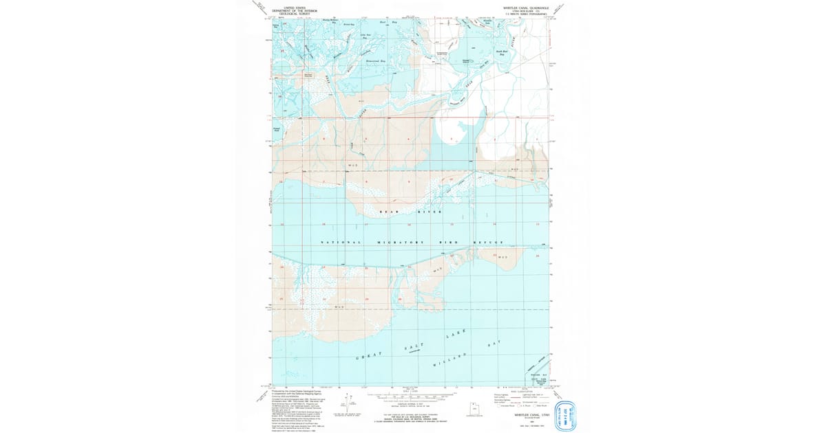 1991 Map of Whistler Canal, Box Elder County, UT — High-Res | Pastmaps
