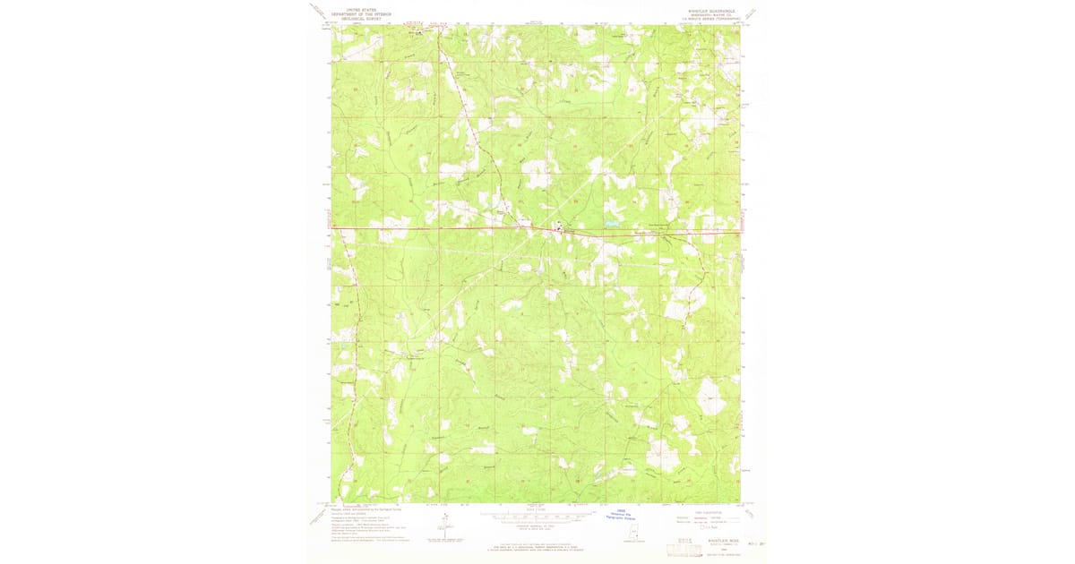 1964 Map of Whistler, Wayne County, MS — High-Res | Pastmaps