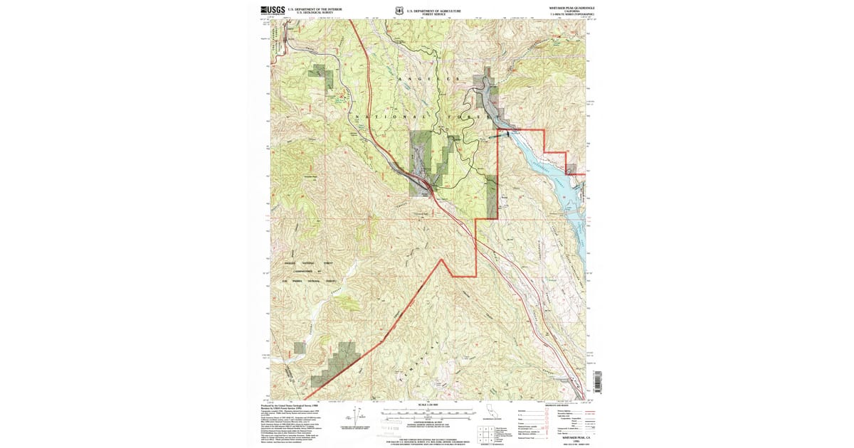 1995 Map of Whitaker Peak, Los Angeles County, CA — High-Res | Pastmaps