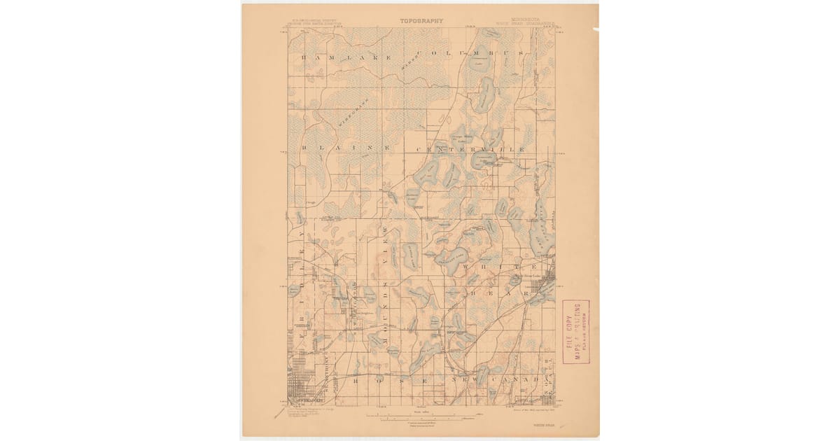 1902 Map of White Bear, Anoka County, MN — High-Res, 1910 Print #2 ...