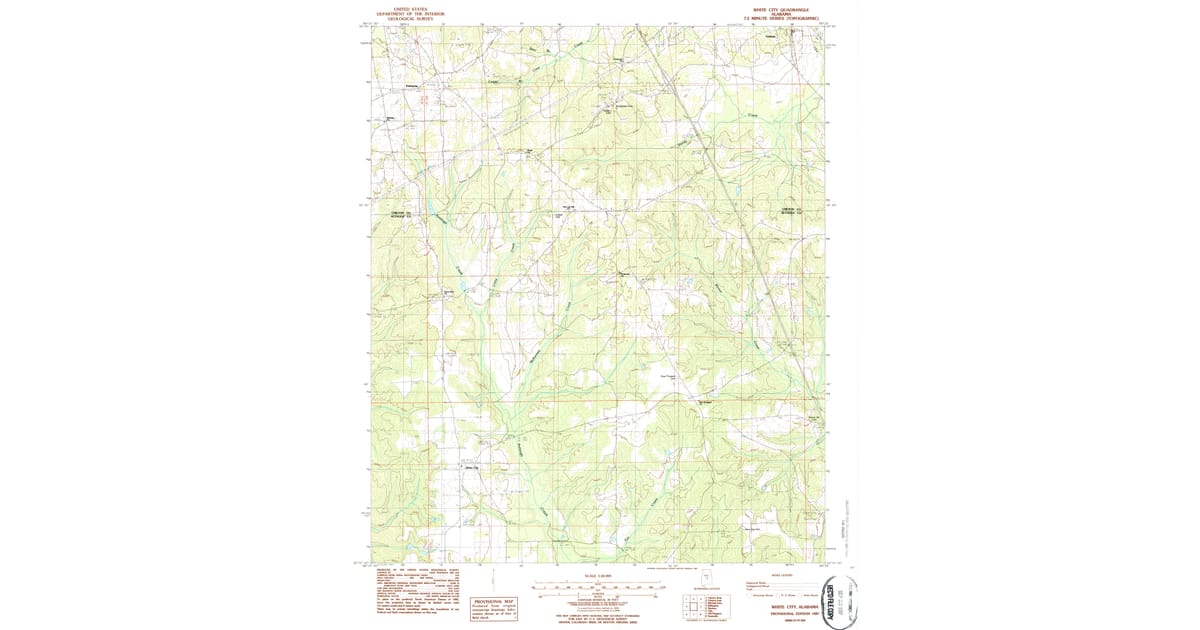 1987 Map of White City, Autauga County, AL — High-Res | Pastmaps