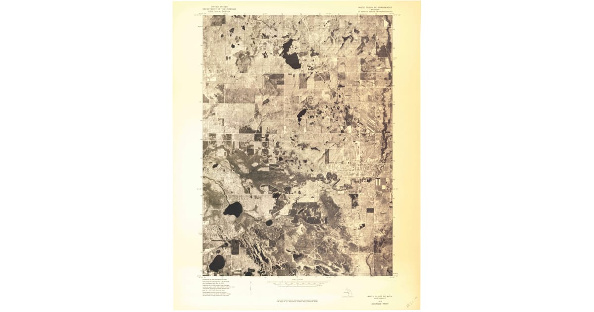 1976 Map of White Cloud SE, Newaygo County, MI — High-Res | Pastmaps