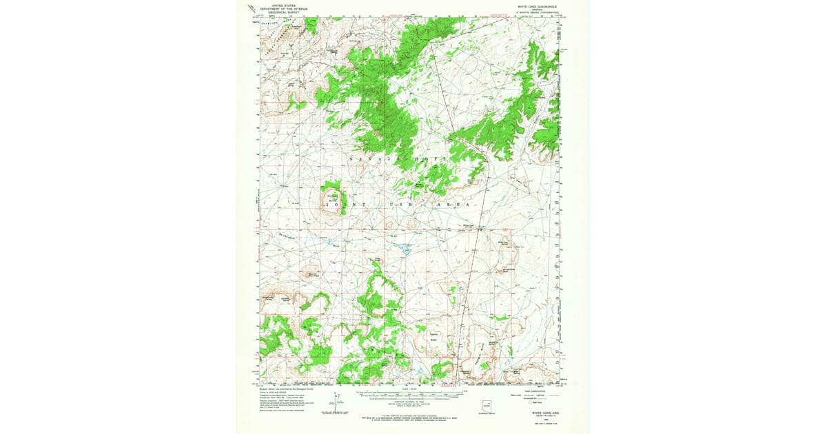 1966 Map of White Cone, Navajo County, AZ — High-Res | Pastmaps