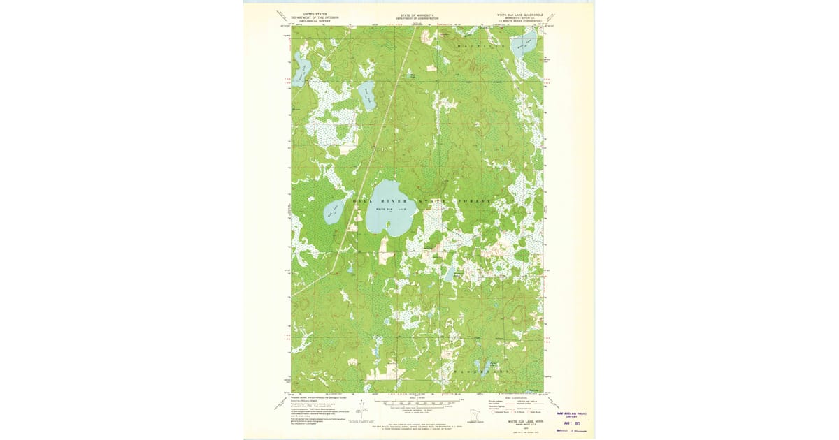 1970 Map of White Elk Lake, Aitkin County, MN — High-Res | Pastmaps