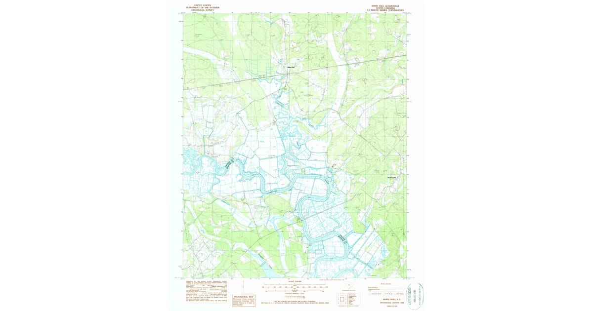1988 Map of White Hall, Colleton County, SC — High-Res | Pastmaps