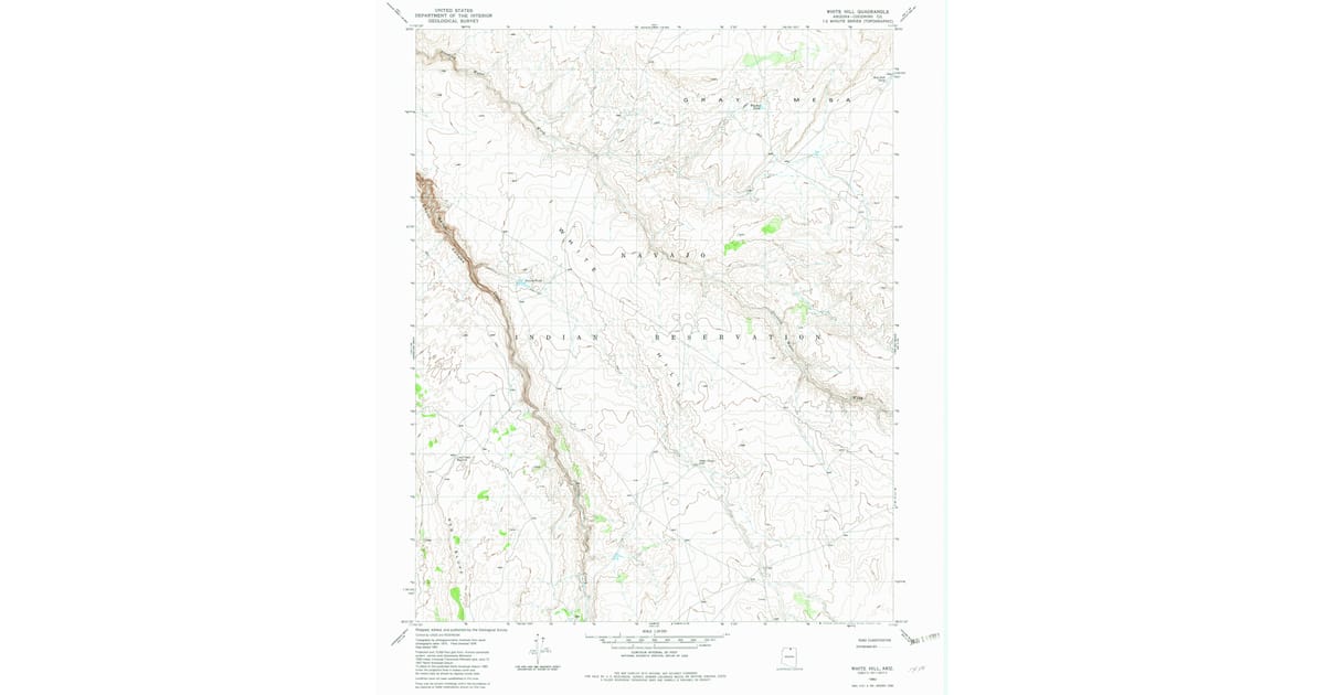 1982 Map of White Hill, Coconino County, AZ — High-Res | Pastmaps