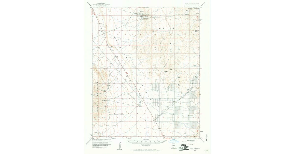 1960 Map of White Hills, AZ — High-Res | Pastmaps